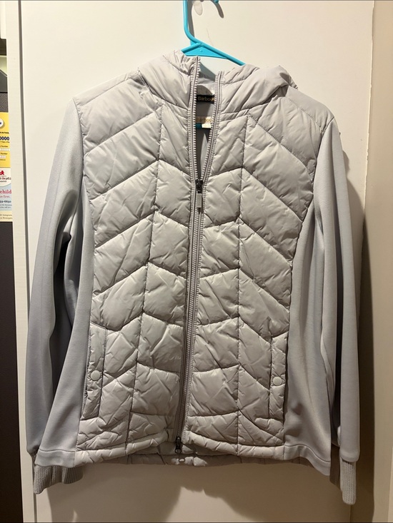 Jackets & Coats | Light Gray Quilted Hooded Jacket | Poshmark